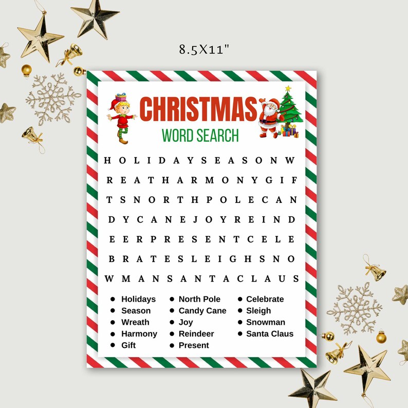 PRINTABLE HOLIDAY WORD Search, Word Search, Puzzles, Puzzle With ...