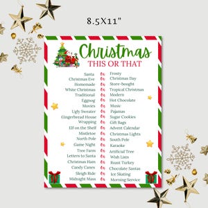 Editable Christmas This or That Game, Christmas Party Game, Christmas ...