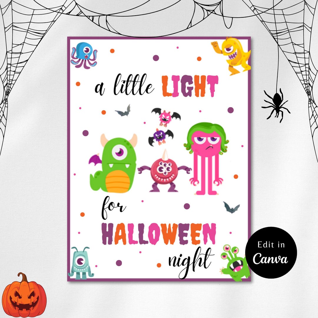 Editable HALLOWEEN GLOW Stick Tags, Halloween Gifts, Glow Stick Holder ...