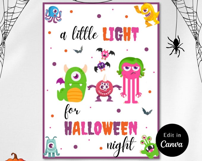 Halloween Glow Stick Tag - Glowstick Card Printable - Halloween Party ...