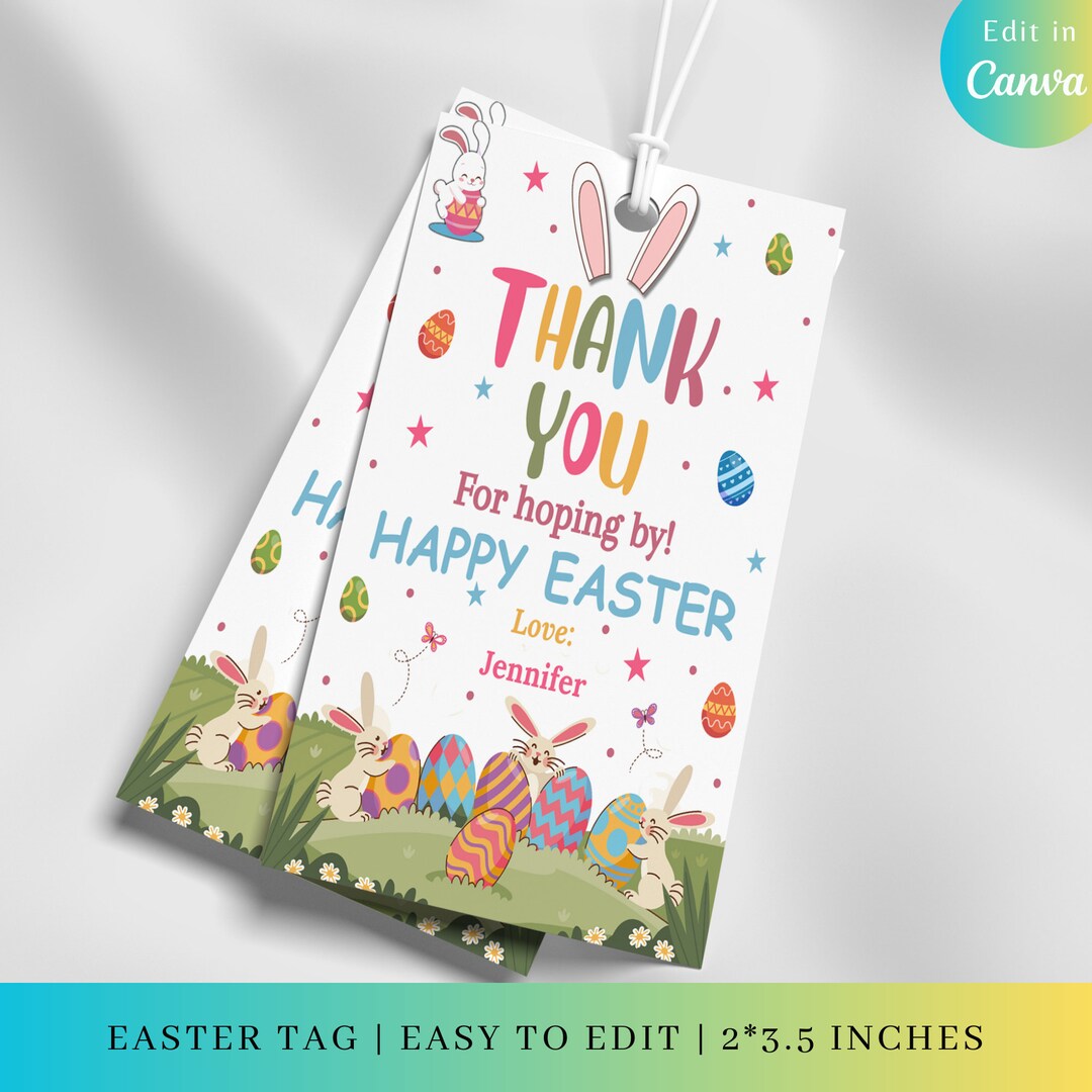 EDITABLE EASTER EGG Hunt Tag, Easter Party Decor, Easter Gift Tag ...