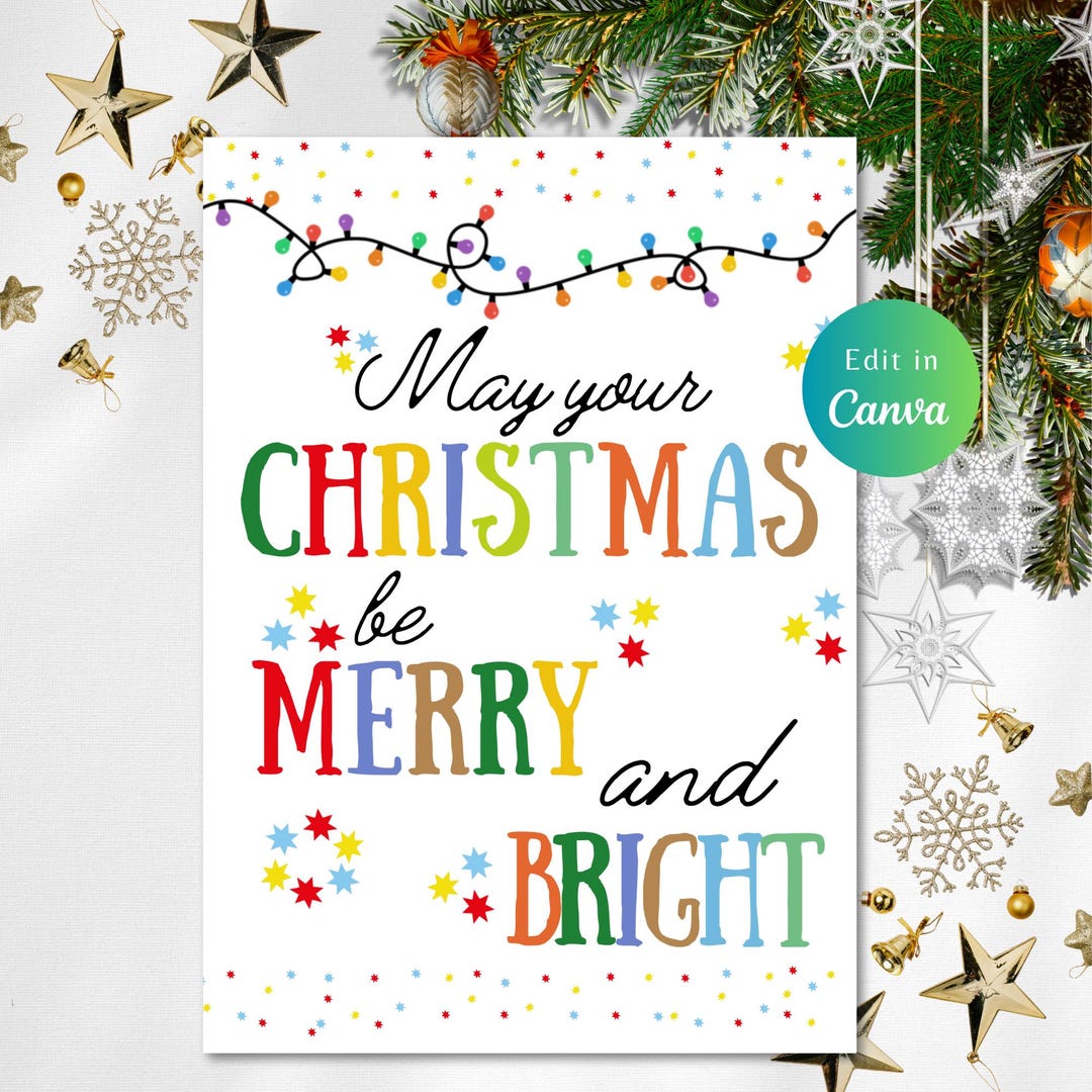 Editable MAY YOUR Holidays Be Merry & Bright Gift Card Holder, Editable ...
