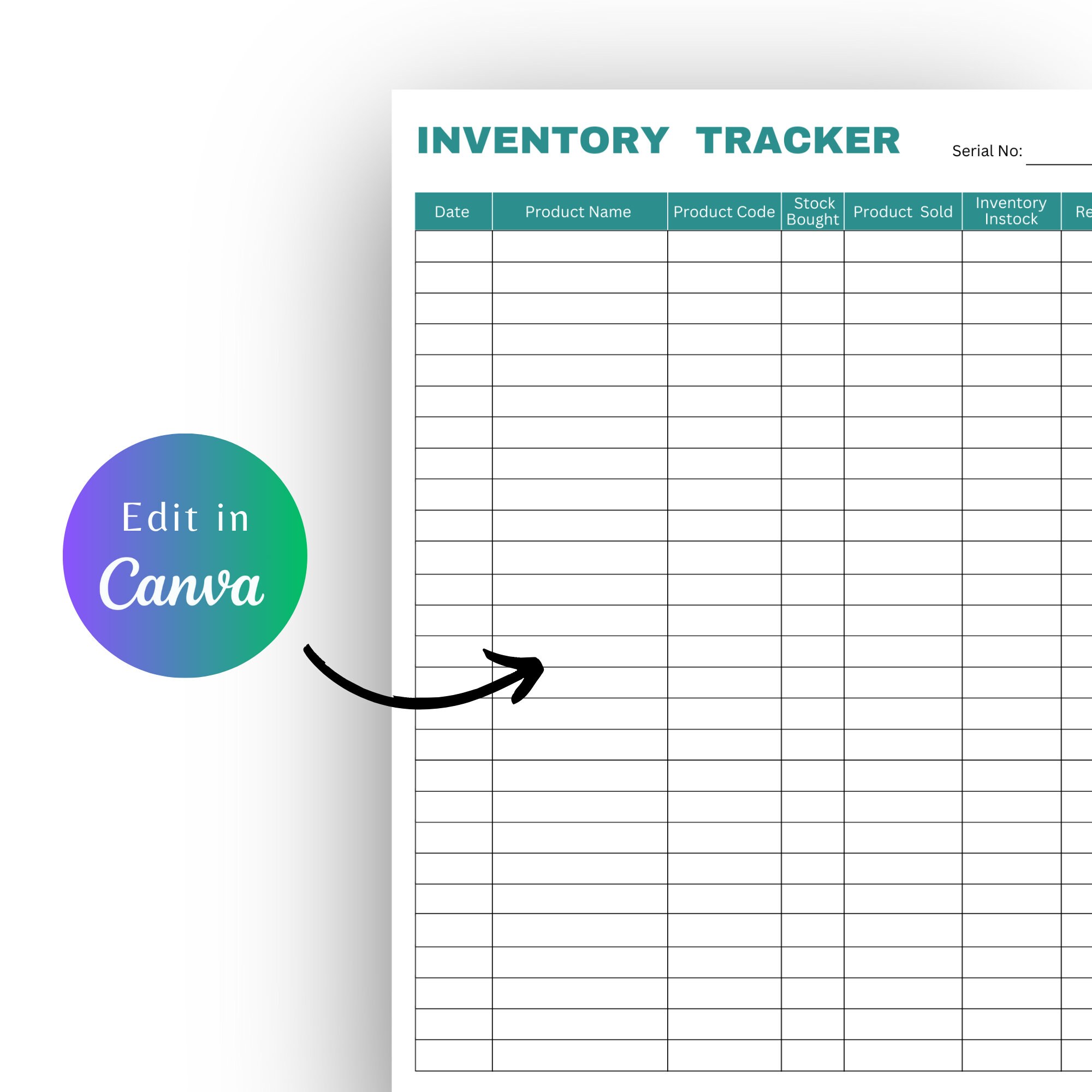 Editable Inventory Tracker ,inventory Tracker,product Inventory ...