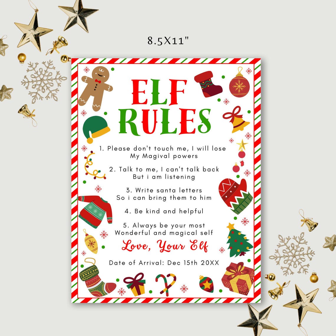 PRINTABLE ELF RULES Sign, Elf Letter, Elf Printable, Letter From Elf ...