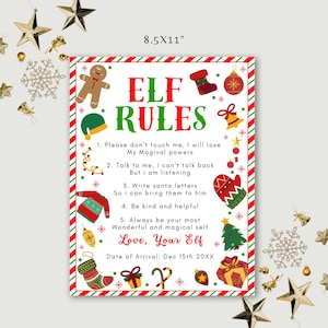 PRINTABLE ELF RULES Sign, Elf Letter, Elf Printable, Letter From Elf ...