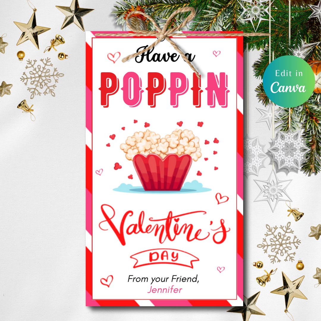 Editable HAVE A Popping VALENTINE'S Day Card, Fun Pop It Gift Tag ...
