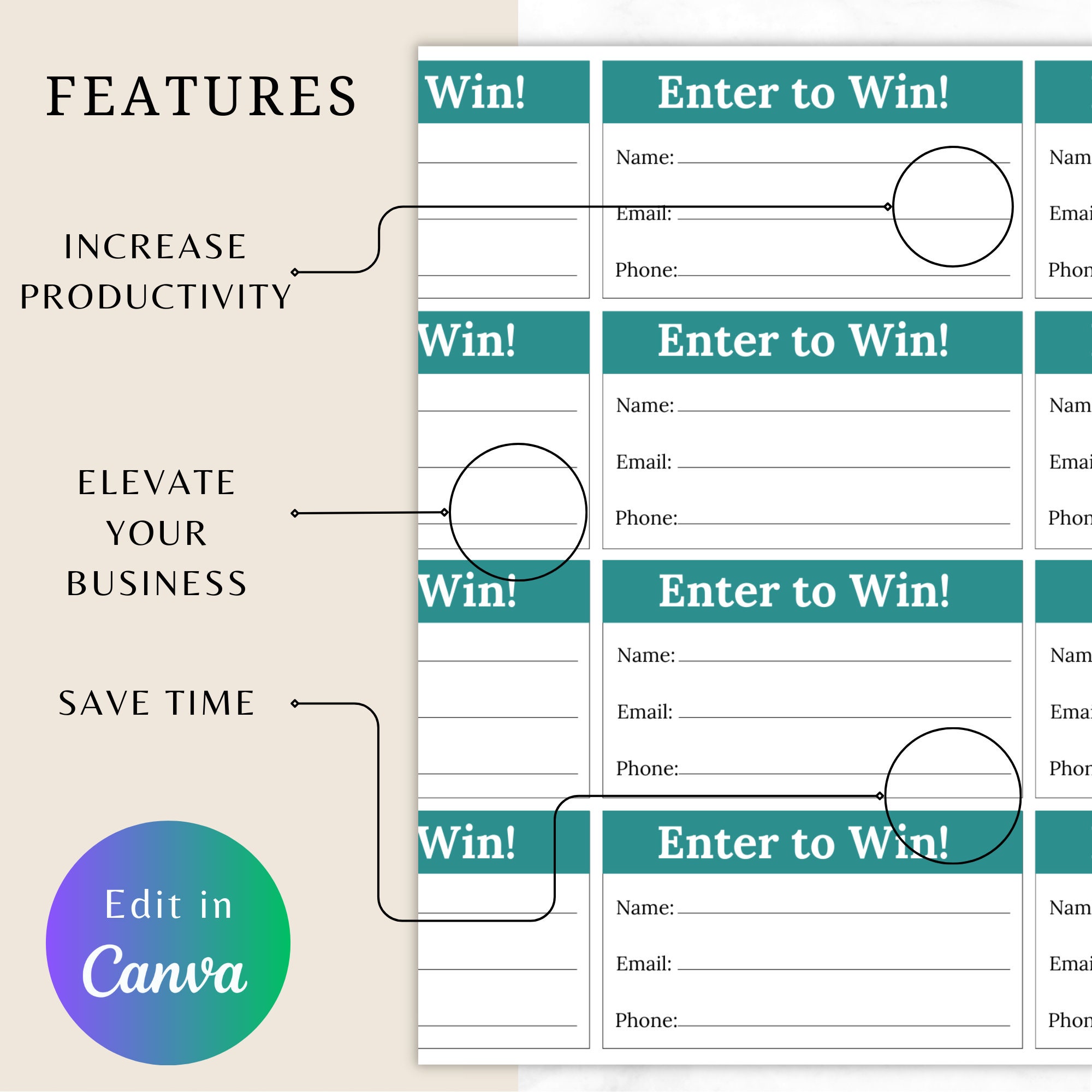 EDITABLE RAFFLE TICKET, Raffle Template, Fillable Ticket, Custom Raffle ...