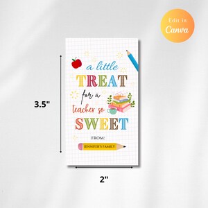 Editable Sweet Treat Teacher Tag, Teacher Appreciation Tags, End of ...