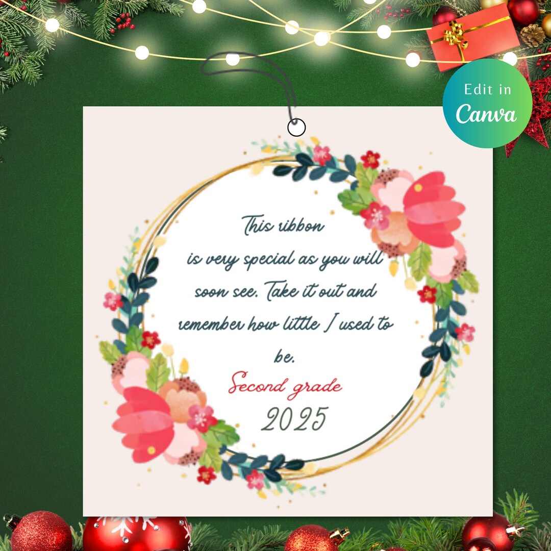 Editable RIBBON TAG, Same Size as Me,ribbon Ornament,height Ornament ...