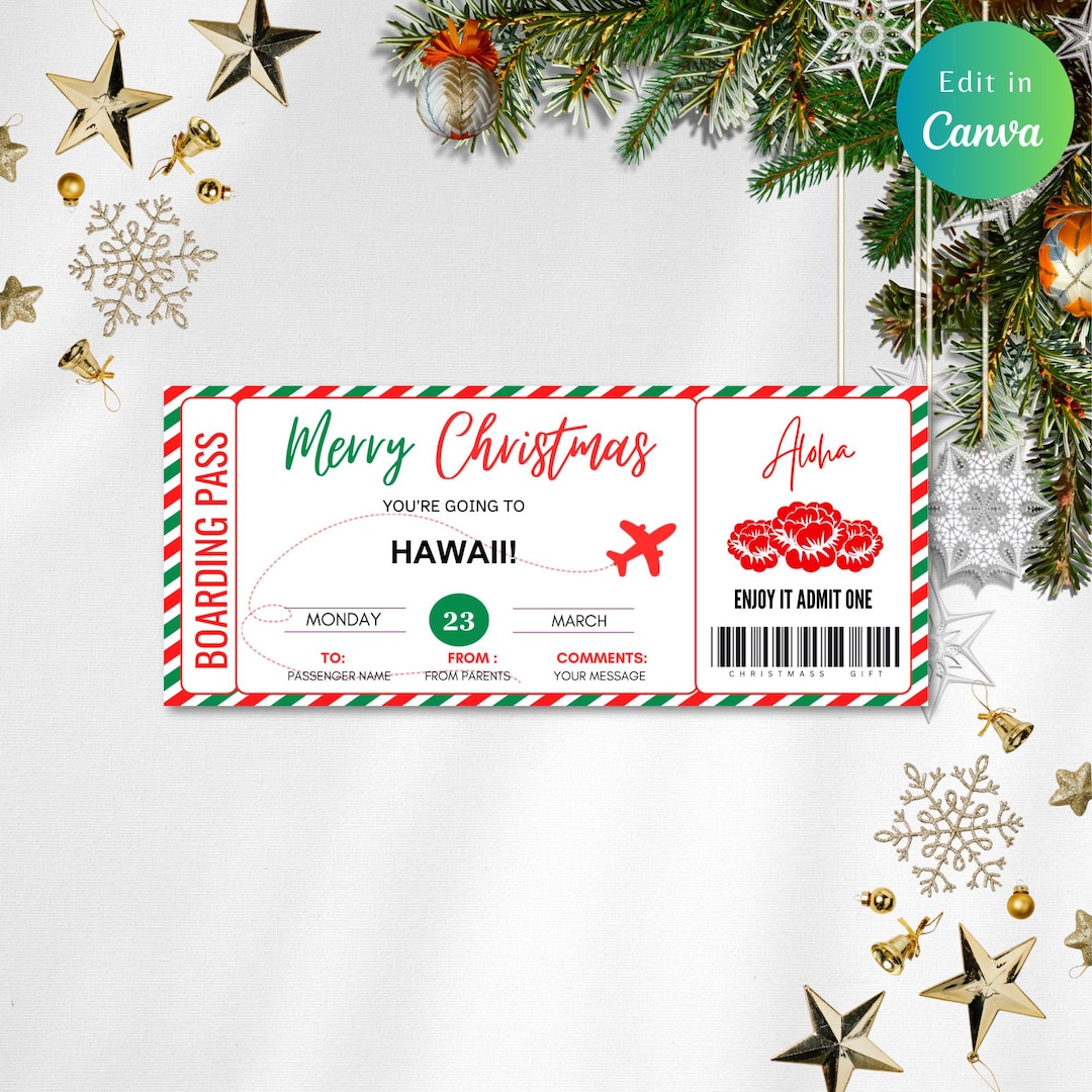 Editable Hawaii Boarding Pass Template, BOARDING PASS, Edit Boarding ...