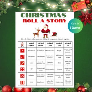 Editable Christmas ROLL-A-STORY, Christmas Story, Story Starters ...