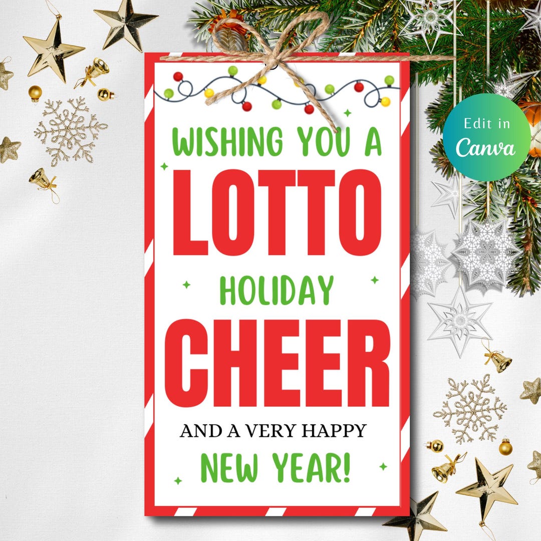 Editable LOTTO GIFT TAGS Christmas, Indigo Ink Boutique, Digital Treat ...