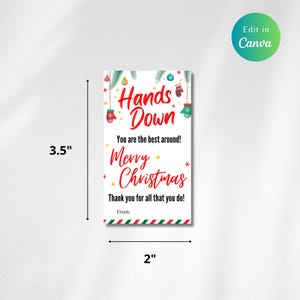 Editable HANDS DOWN You're the Best Around Tag, Teacher Appreciation ...