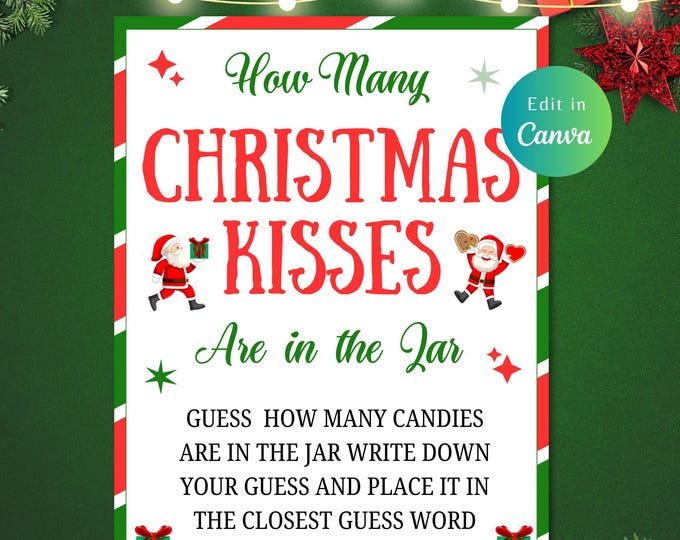 Christmas Candy Guessing Game Printable, How Many Candies Are in the ...