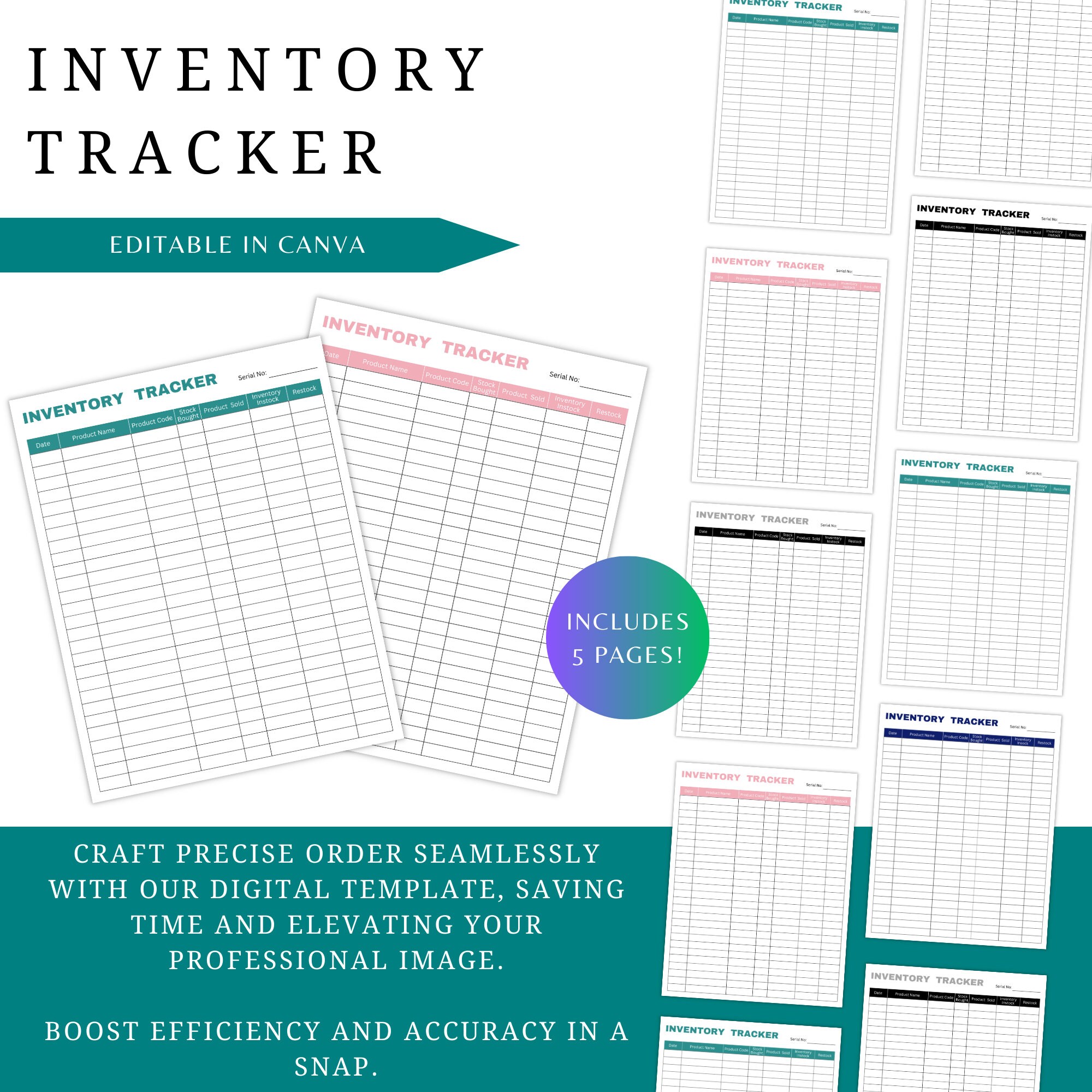 Editable Inventory Tracker ,inventory Tracker,product Inventory ...