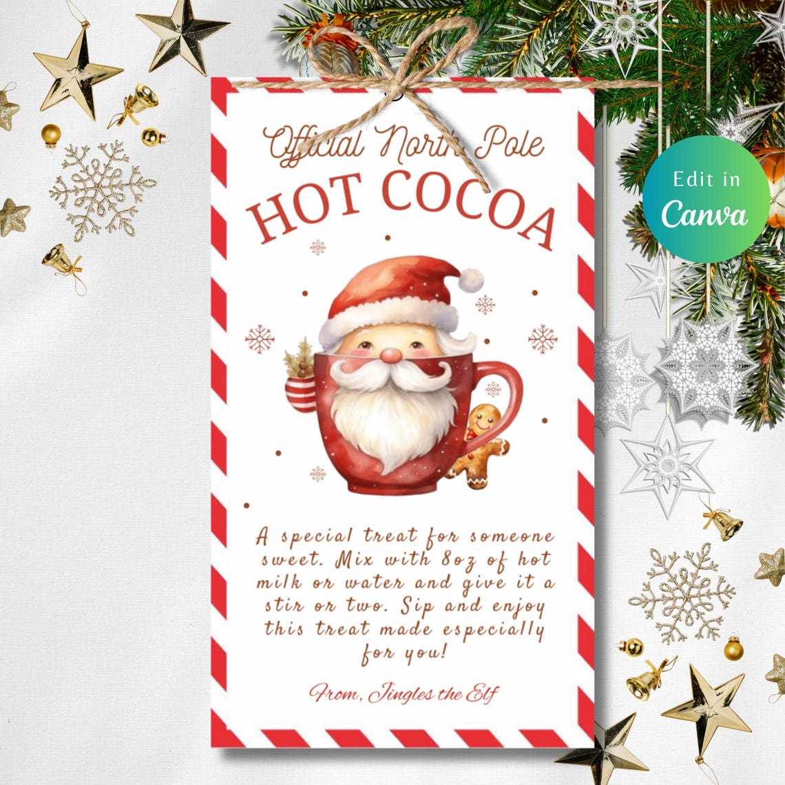 Editable OFFICIAL NORTH Pole Hot Cocoa Mix Instructions, Hot Cocoa, Hot ...