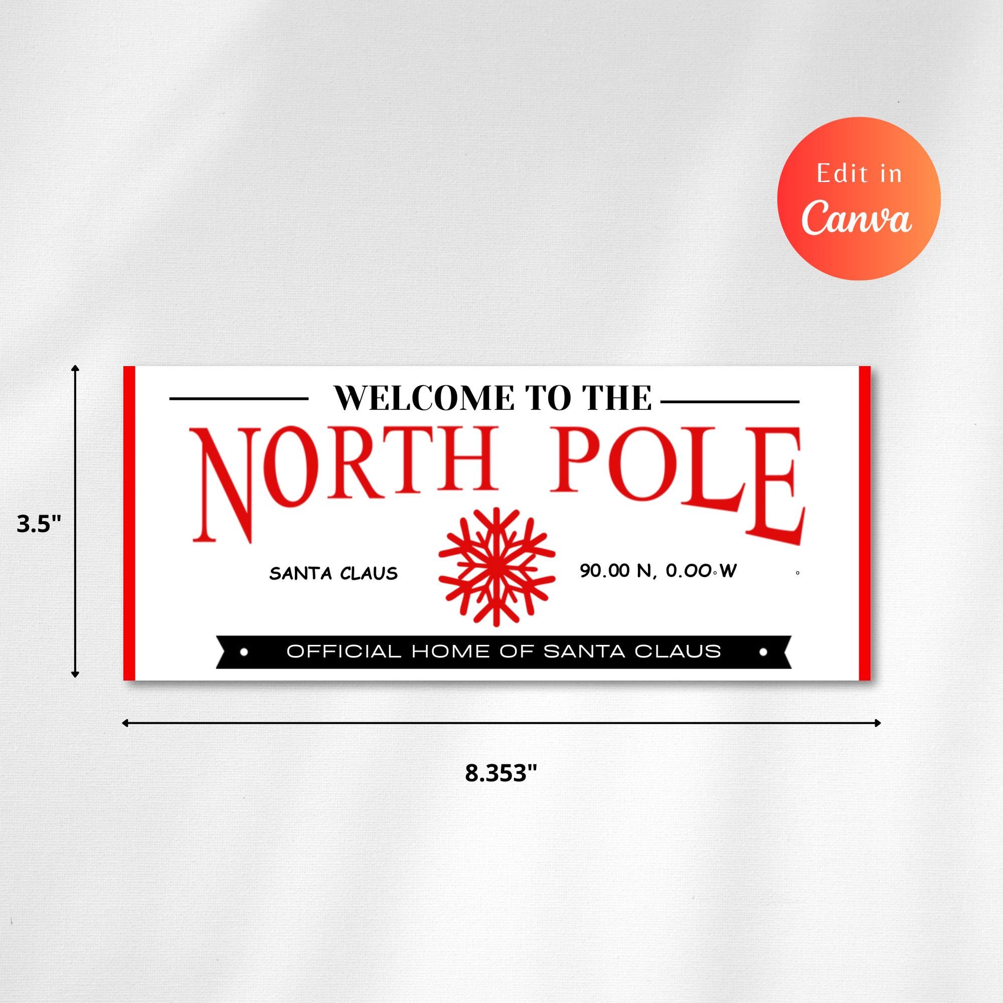 Editable Welcome to the NORTH POLE Sign, Welcome Sign, Christmas Sign ...
