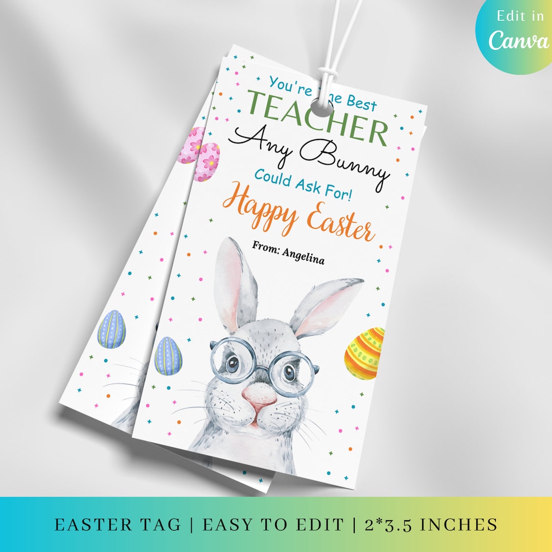 PRINTABLE TEACHER GIFT Tags Easter You're the Best Teacher, Easter Tags ...