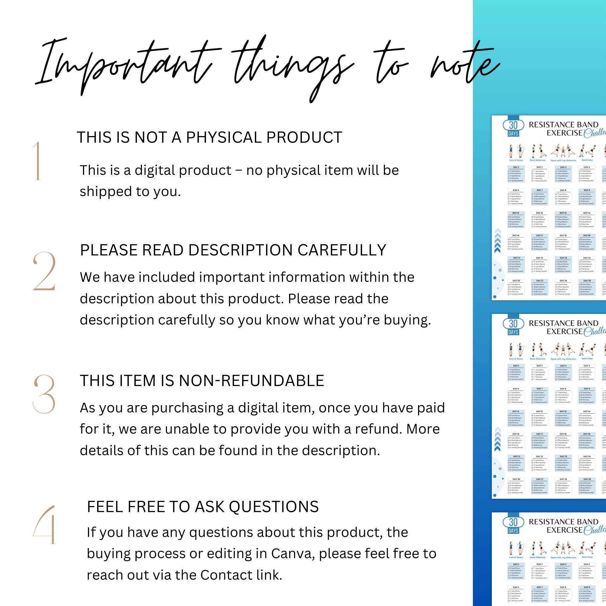 Editable 30 Days Resistance Band Challenge, Band Exercise Guide ...