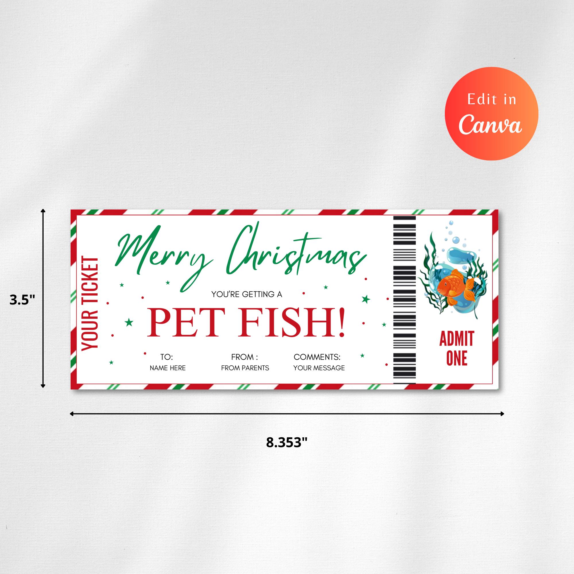 Editable Pet Fish Gift Certificate Template, Gift Certificate, Fish ...