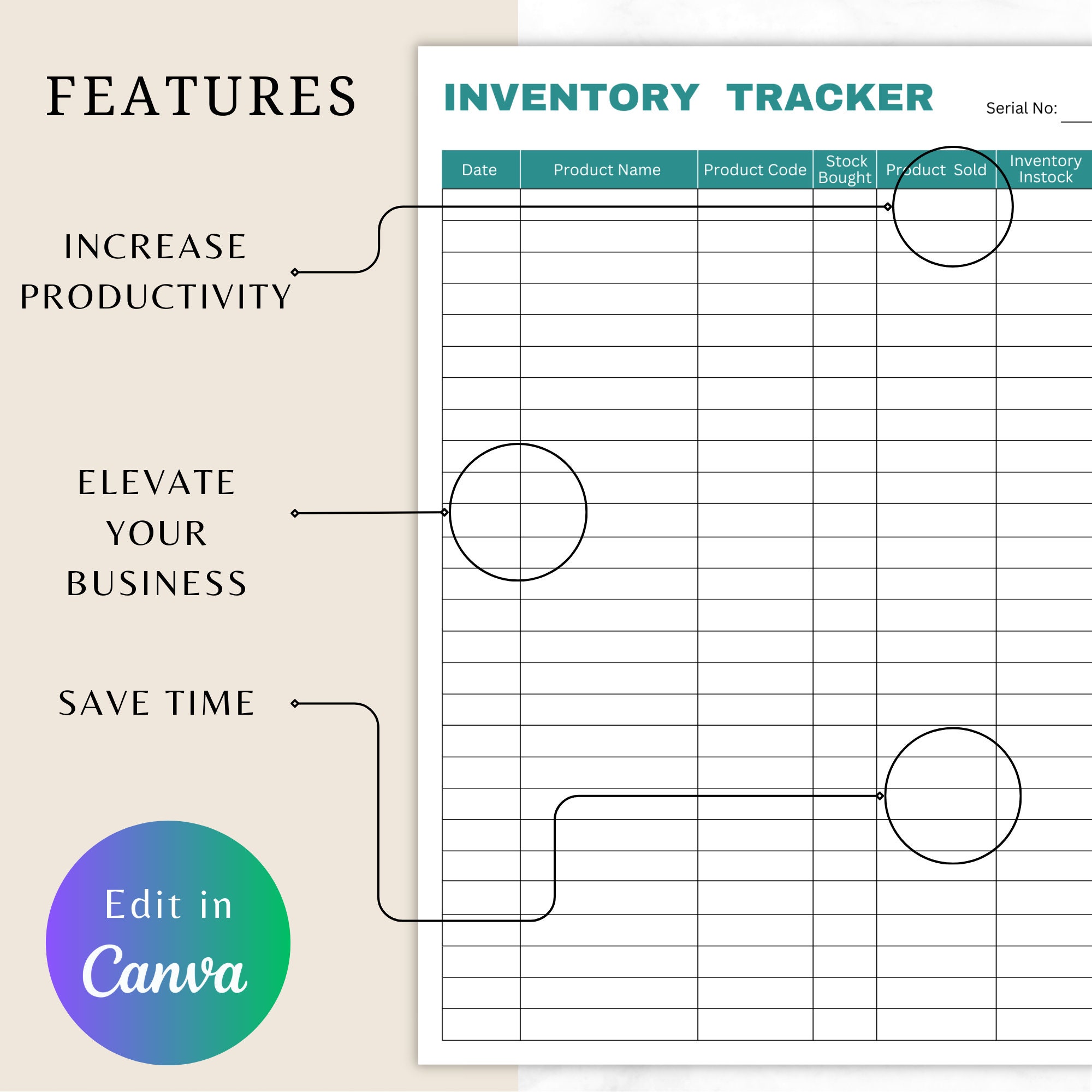 Editable Inventory Tracker ,inventory Tracker,product Inventory ...