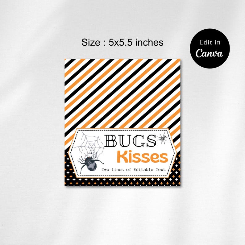 Editable BUGS AND Kisses Halloween Baggie Toppers, Bugs and Kisses ...