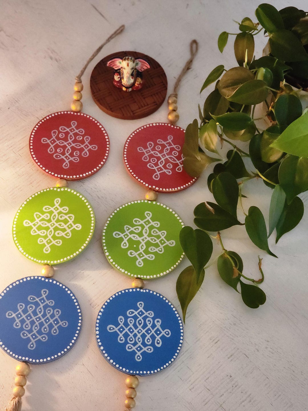 Handmade Kolam Wall Hanging: Indian Mandala, Boho Home Decor - Etsy