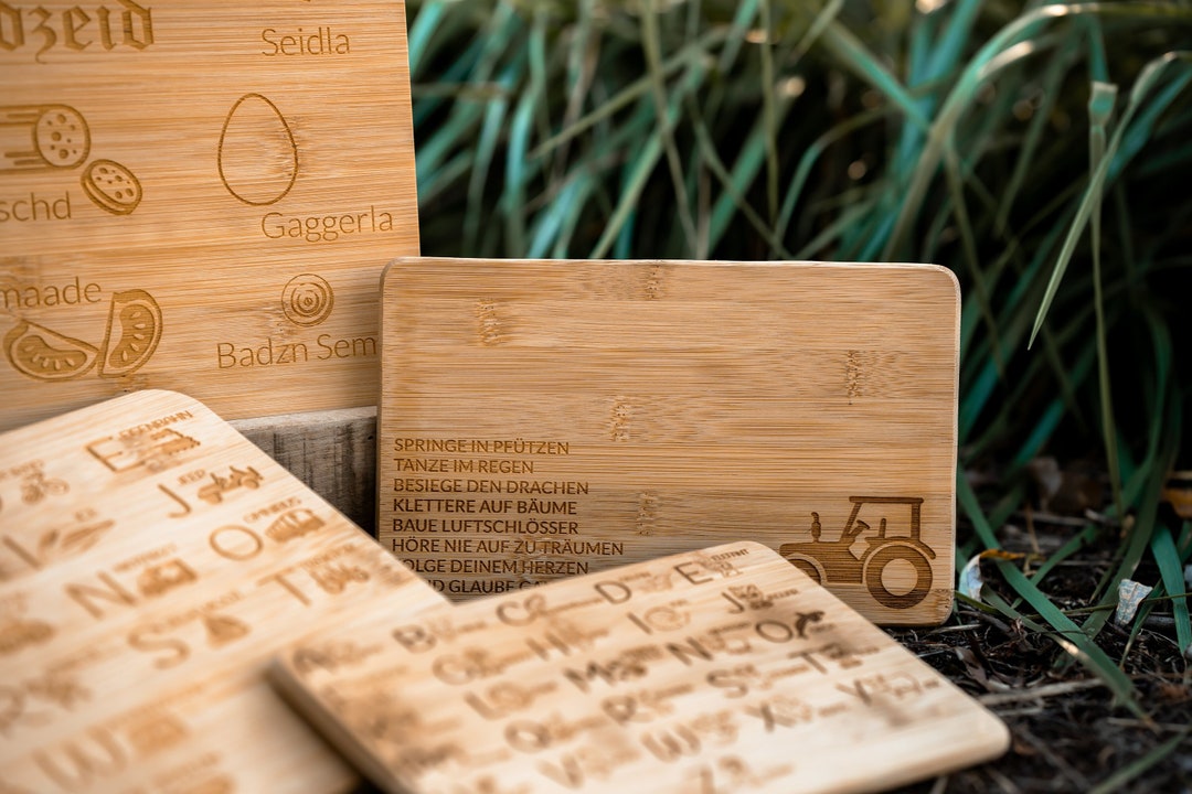 Wooden Breakfast Board Personalized With Name, Desired Motif and ...