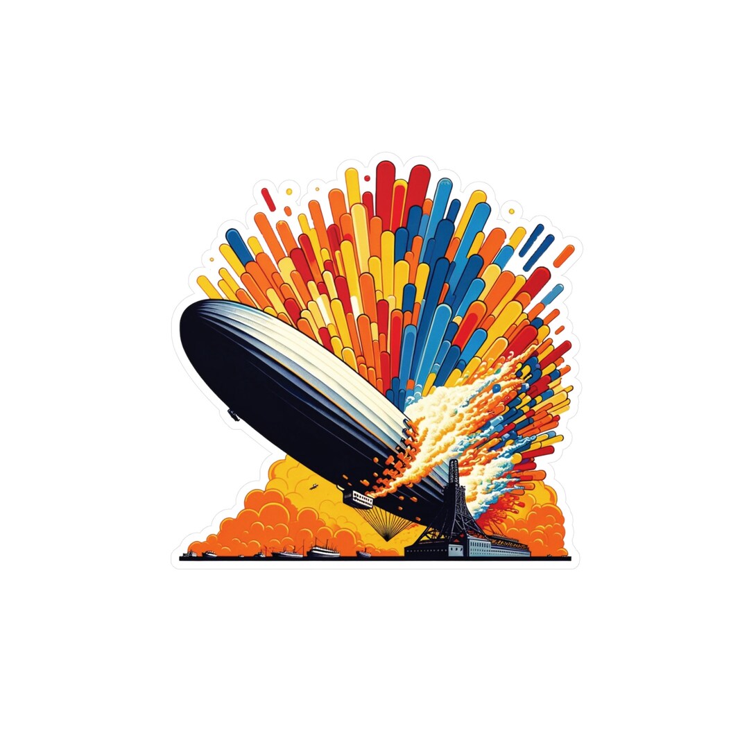 Waterproof Vinyl Decal Hindenburg Disaster Retro Art - Etsy