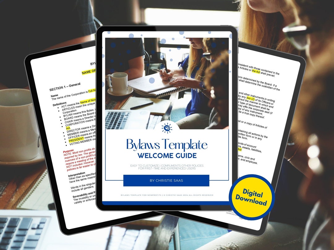 Nonprofit Bylaws Template | Board of Directors | Editable Document ...