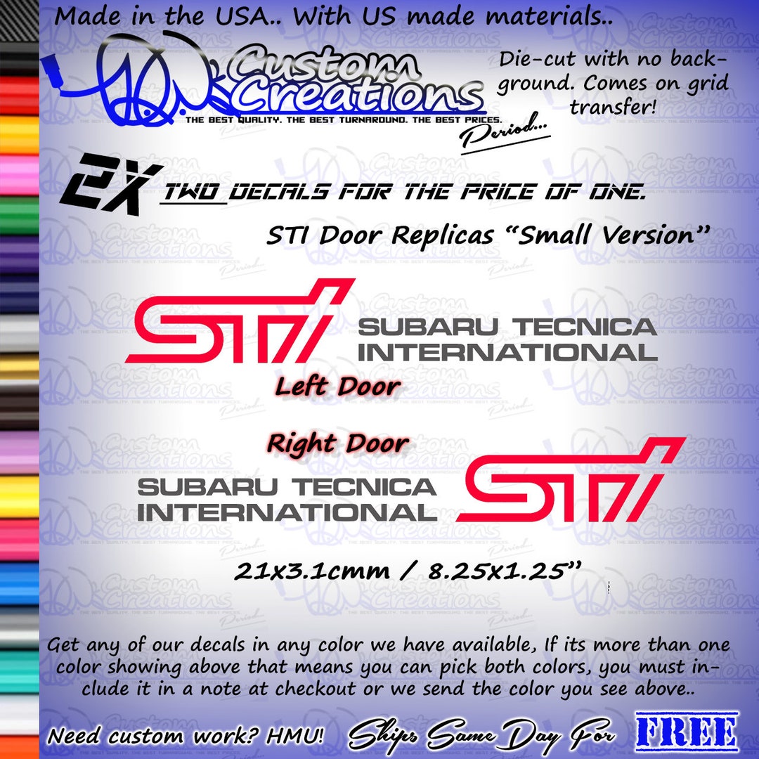 2x JDM STI Subaru Forester Wrx Door Decals Emblems OEM Replicas Set of ...