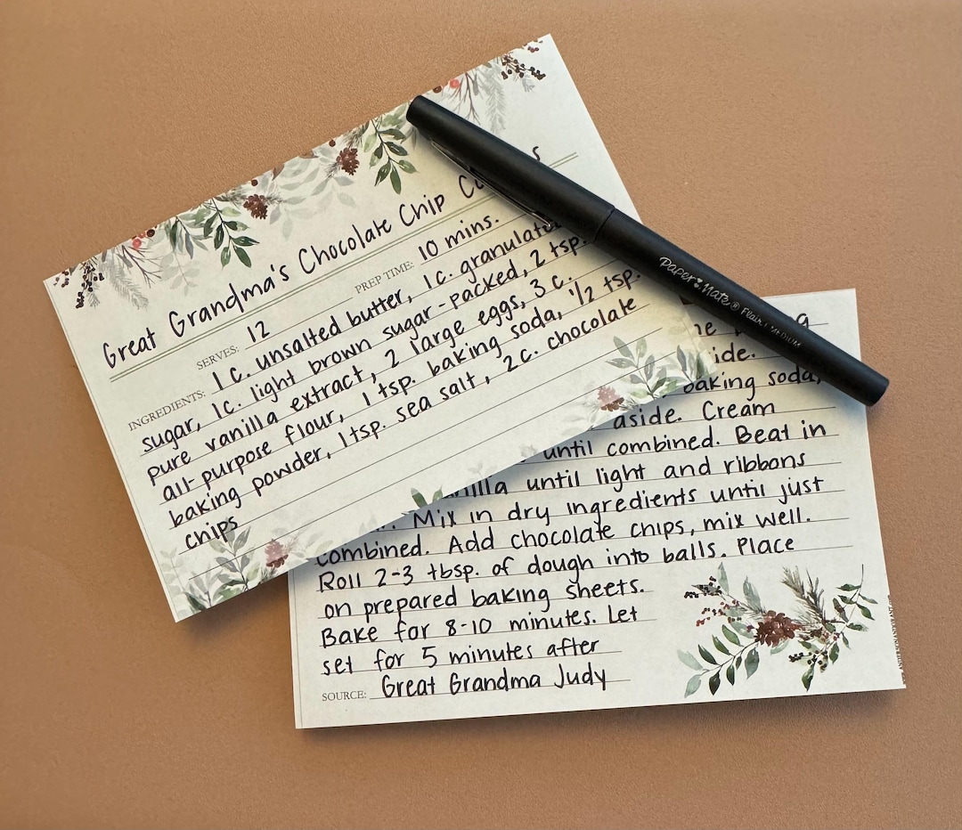 Hand-written Recipe Cards - Etsy