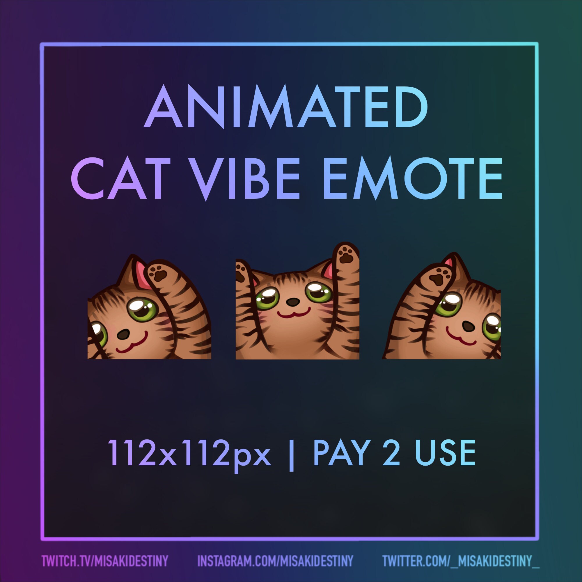 Animated Twitch Emote Vibe Cat Bengal With Green Eyes for Twitch ...