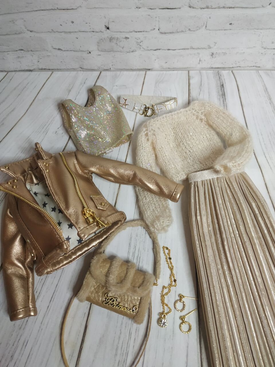 Luxury Suit for a 11 Inch / 30 Cm Femate Dolls / Leather Jacket for ...