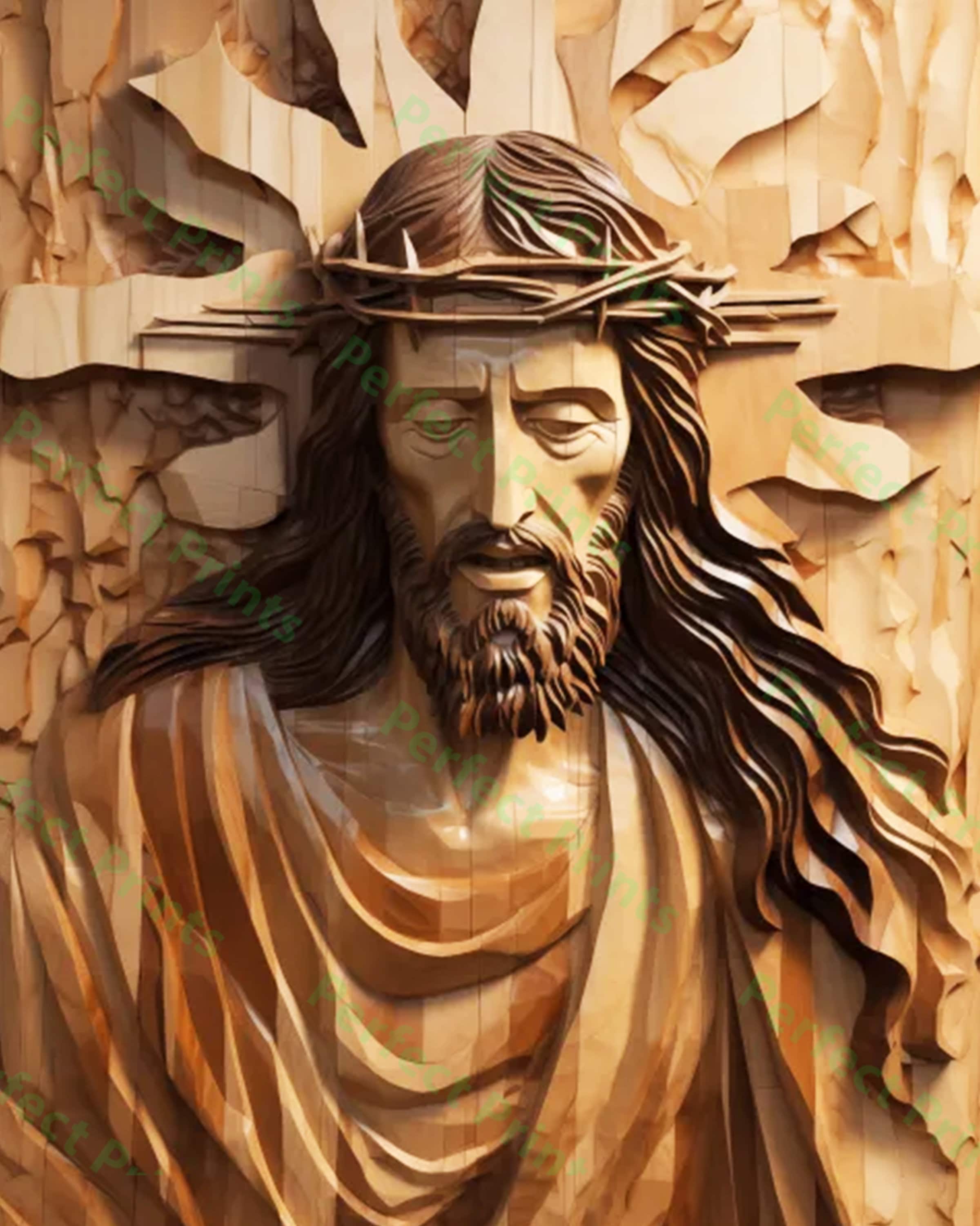 Jesus Digital PNG 8x10 Print File | Jesus 3D Illusion | Engrave ...