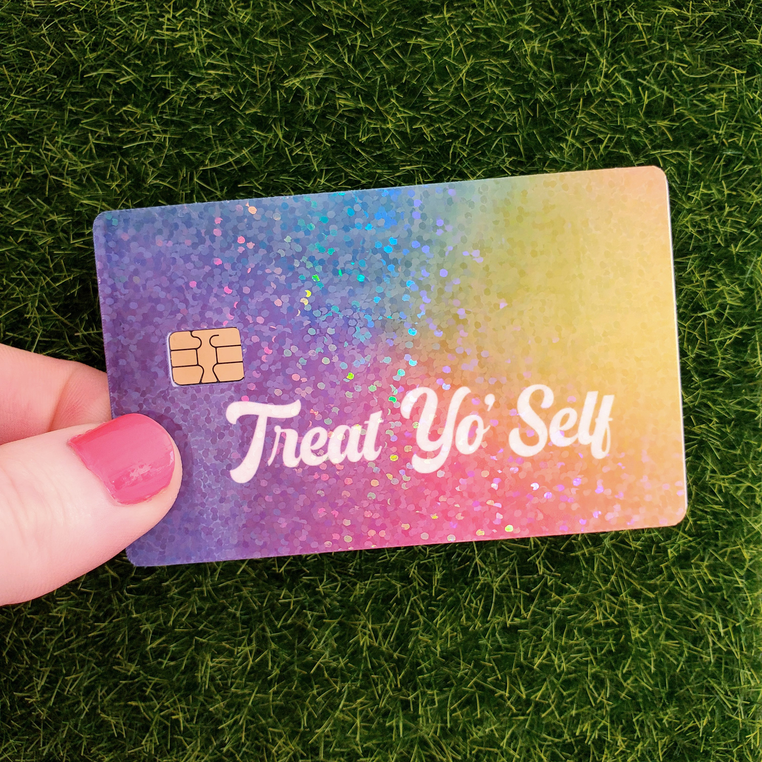 Treat Yo' Self Credit Card Skin, Sparkly Credit Card Skin, Credit Card ...