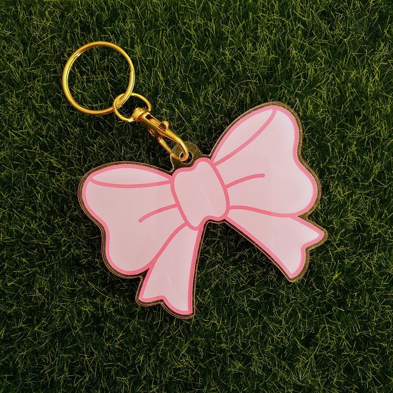 Coquette Bow Keychain, Bow Keychain, Pink Bow Keychain, Coquette ...