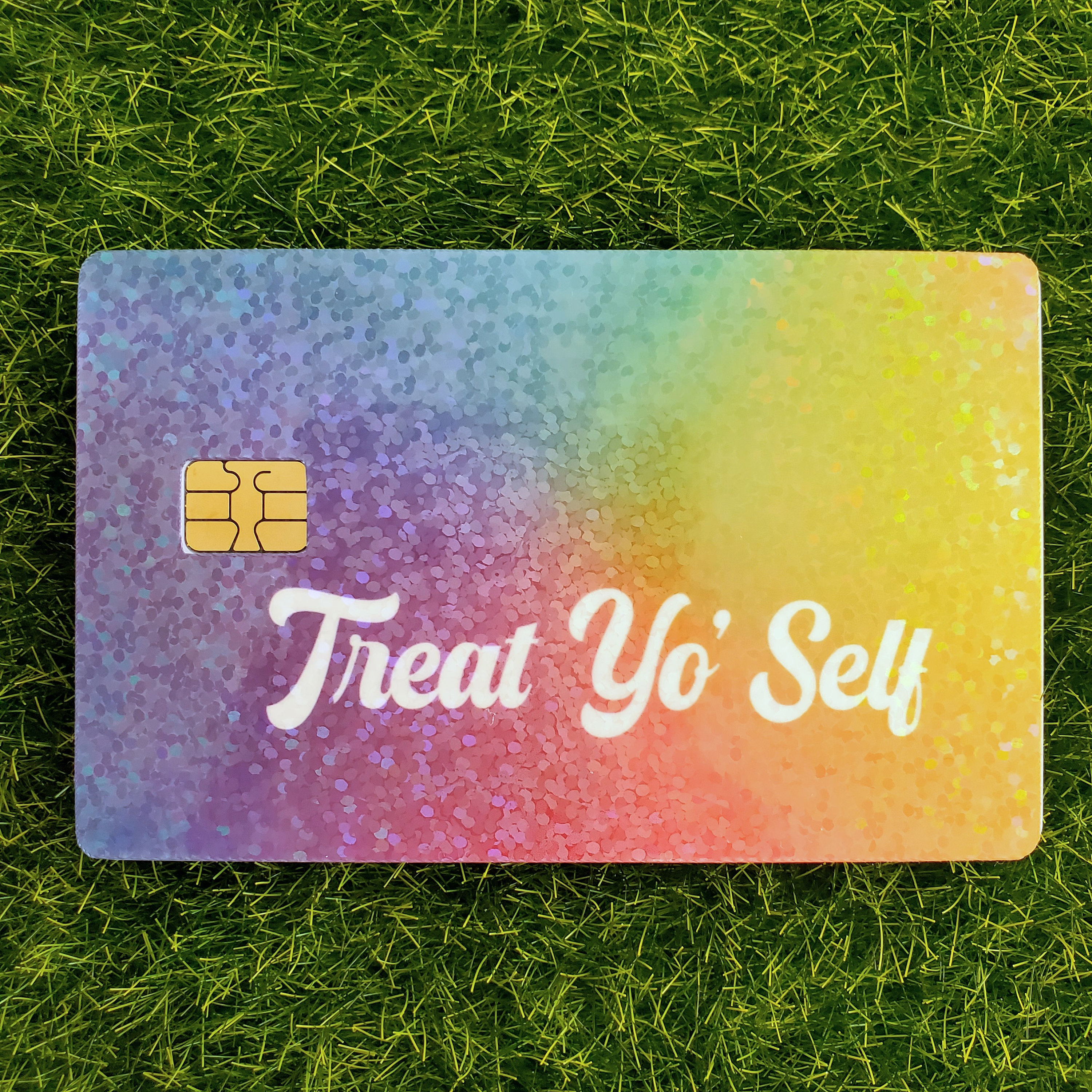 Treat Yo' Self Credit Card Skin, Sparkly Credit Card Skin, Credit Card ...