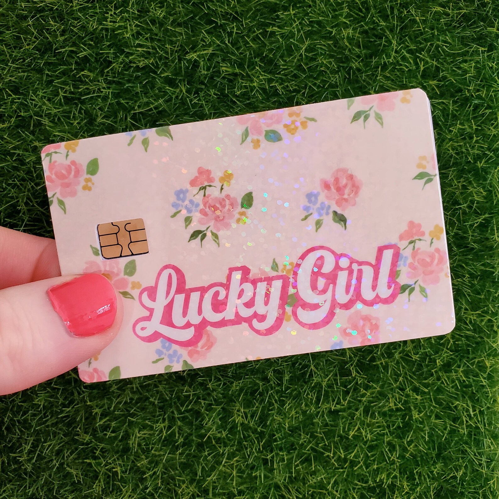 Lucky Girl Credit Card Skin, Sparkly Credit Card Skin, Credit Card ...