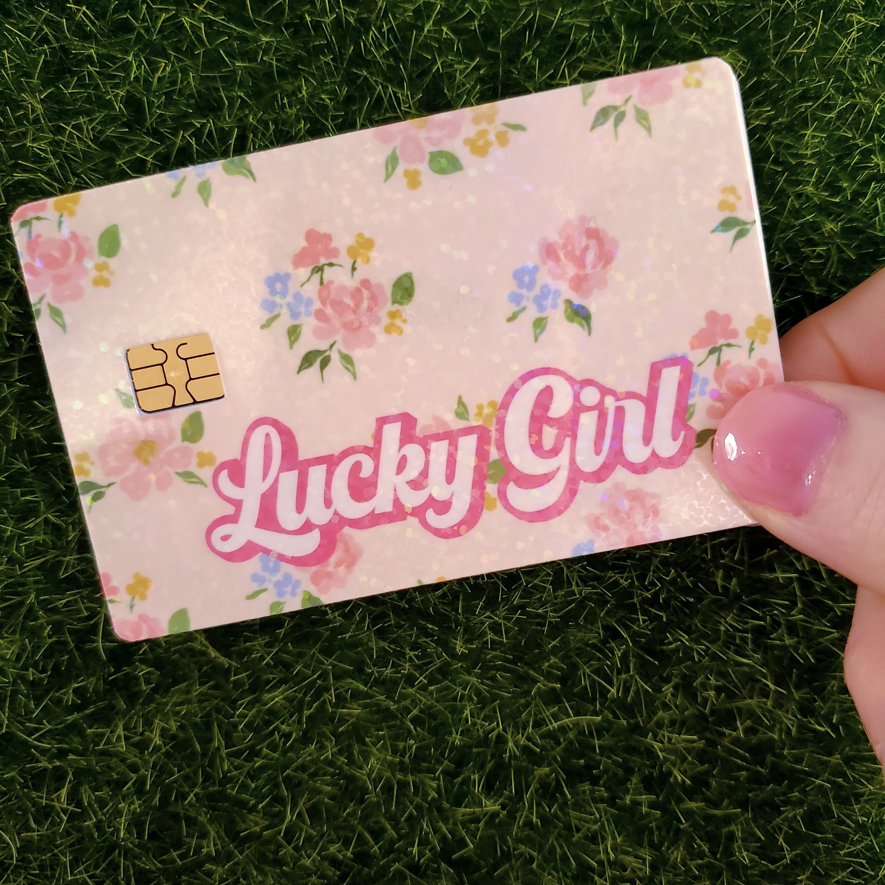 Lucky Girl Credit Card Skin, Sparkly Credit Card Skin, Credit Card ...