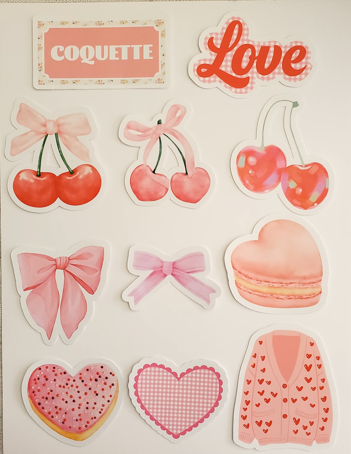 Coquette Stickers, 22 Coquette Stickers, Bow Stickers, Cherry Stickers ...
