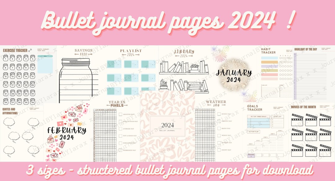 2024 Digital Bullet Journal, Printable Life Planner, Template Journal ...