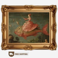 Vintage Moon Women, Lunar Lady Poster, Lunar Portrait Print, Moon ...