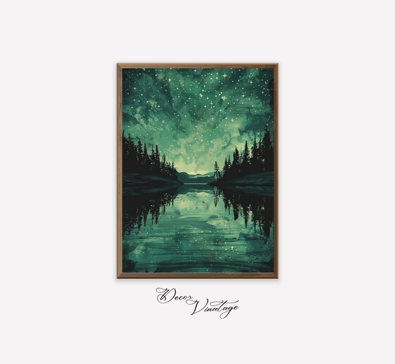 Celestial Astrophile Digital Moonlight Gallery Art, Vintage Stargazing ...