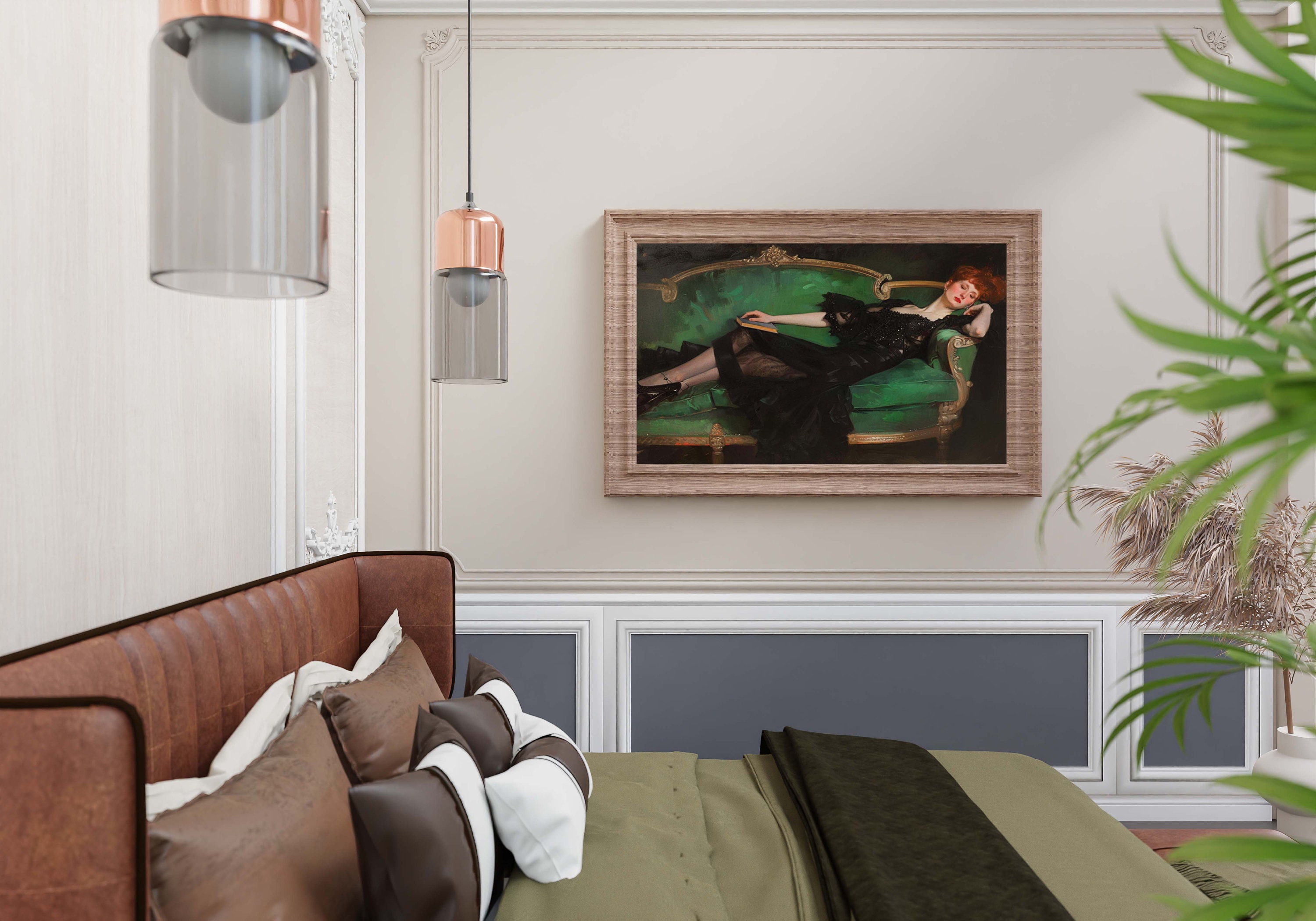 Decadent Young Lady Digital Art Print, Moody Lady Vintage Printable Art ...