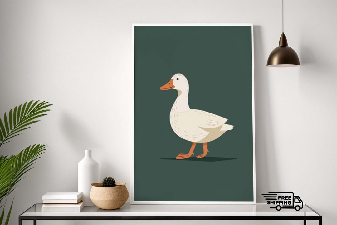 Vintage Goose Wall Art, Cute Goose Prints, Green Nursery Decor for Boy ...