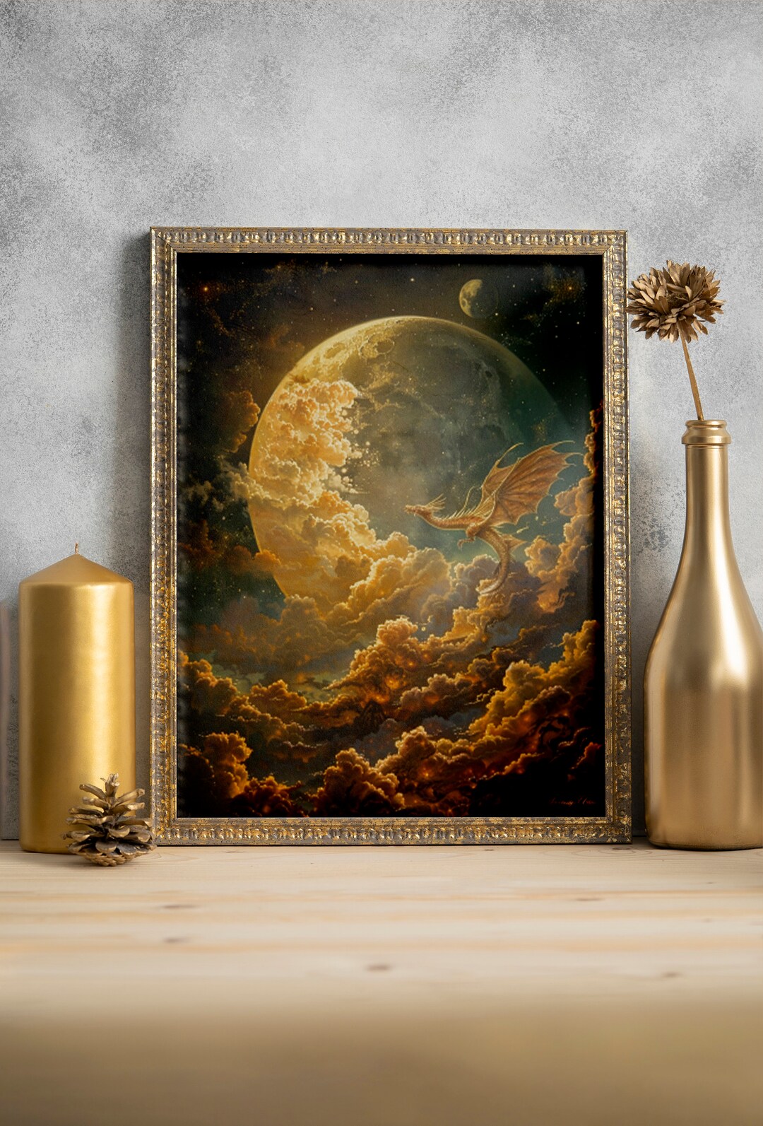 Moon Wall Decor, Moon Printable Art, Lunar Cloudy Art, Moon Abstract ...