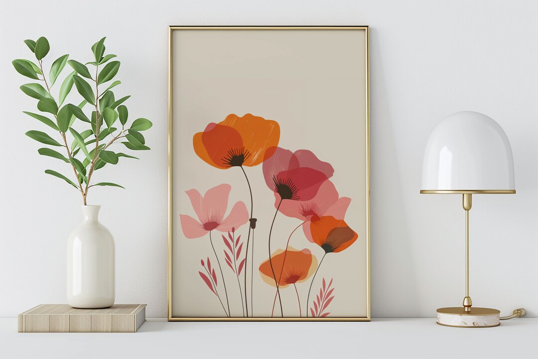 Poppies Digital Poster, Poppy Wall Decor, Poppy Printable Artwork ...