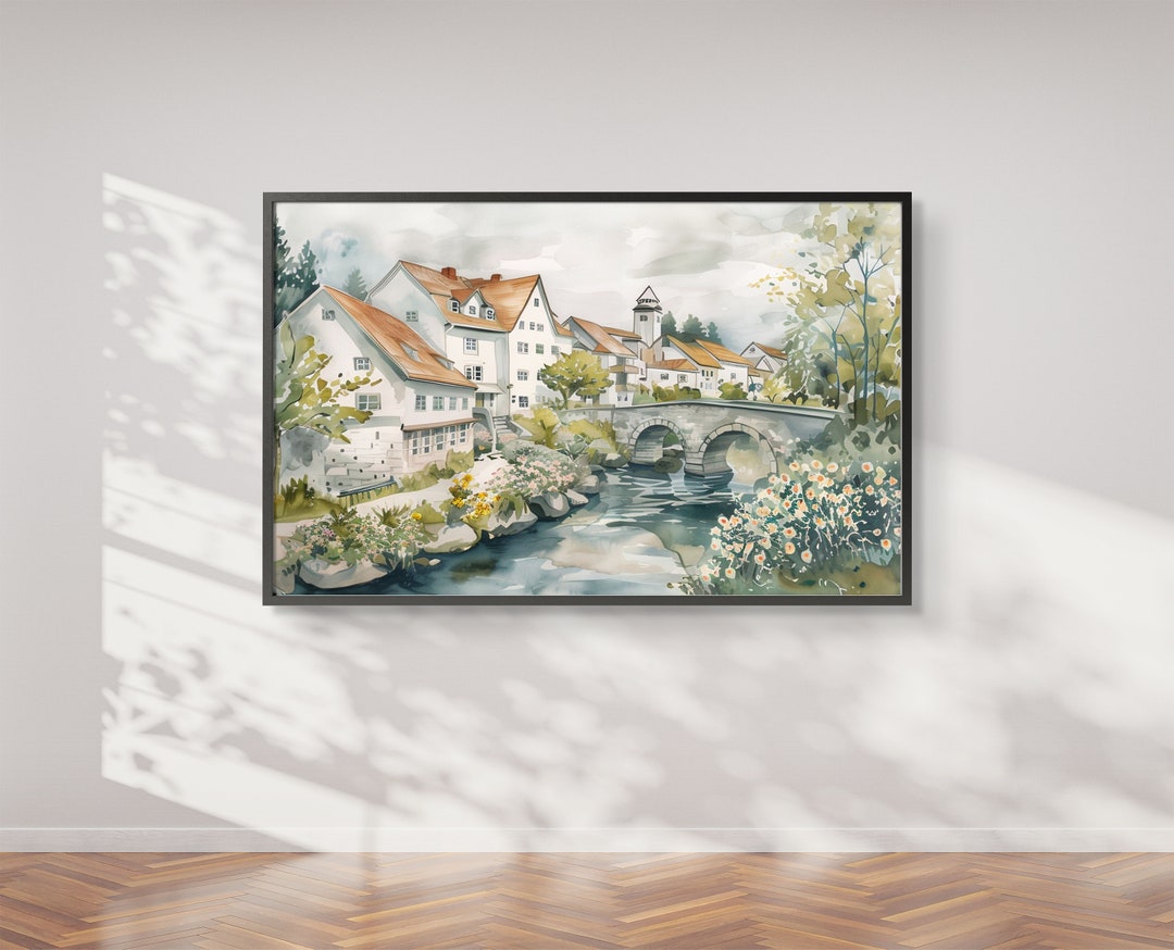 Vintage River Print, River Rustic Decor, River Landscape Print, River ...