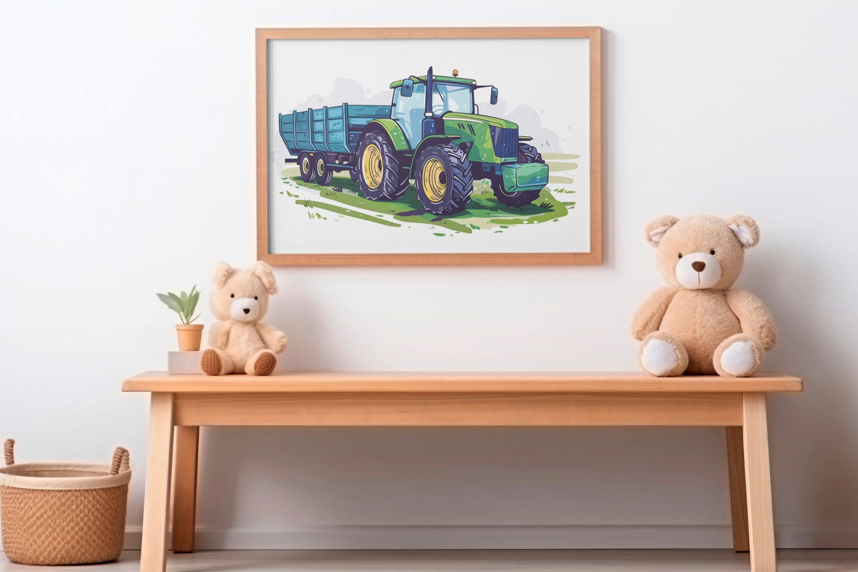 Tractor Trailer Art, Farmers Tractor Print, Tractors Digital Art ...
